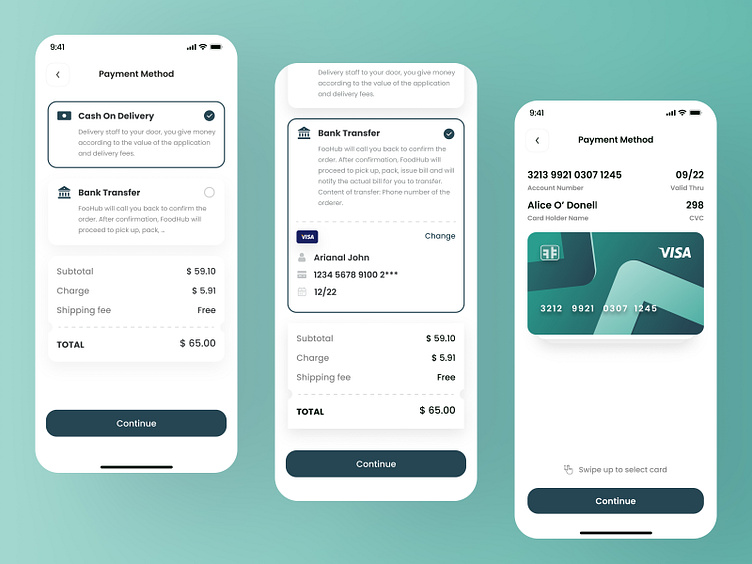 Payment Method Screens by Areej Chauhdary on Dribbble
