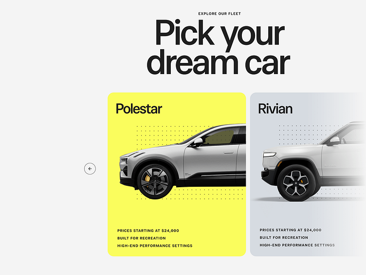 Dream Car Selector - EV Showcase UI by Mad Fox on Dribbble