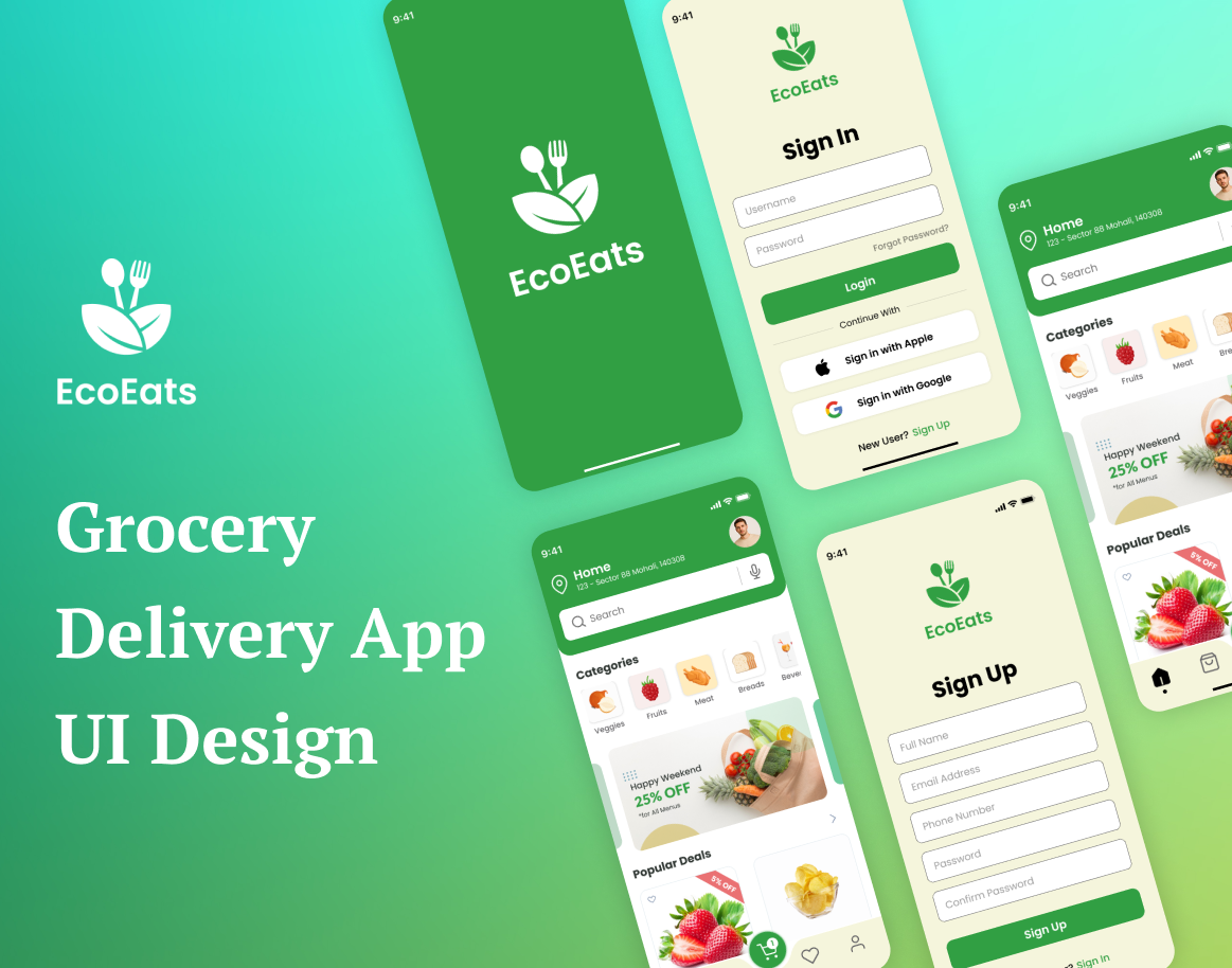 Grocery Delivery Service App – UI/UX Case Study by Akshay on Dribbble