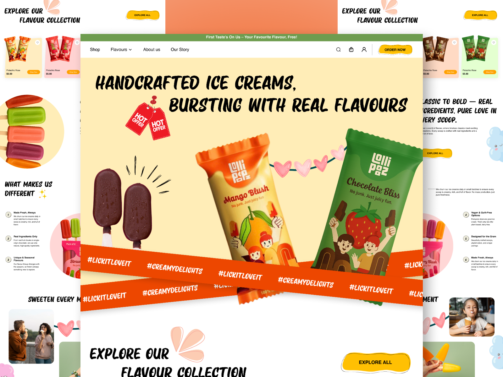 Lollipaz Ice Cream Brand UI Design by Ascend on Dribbble