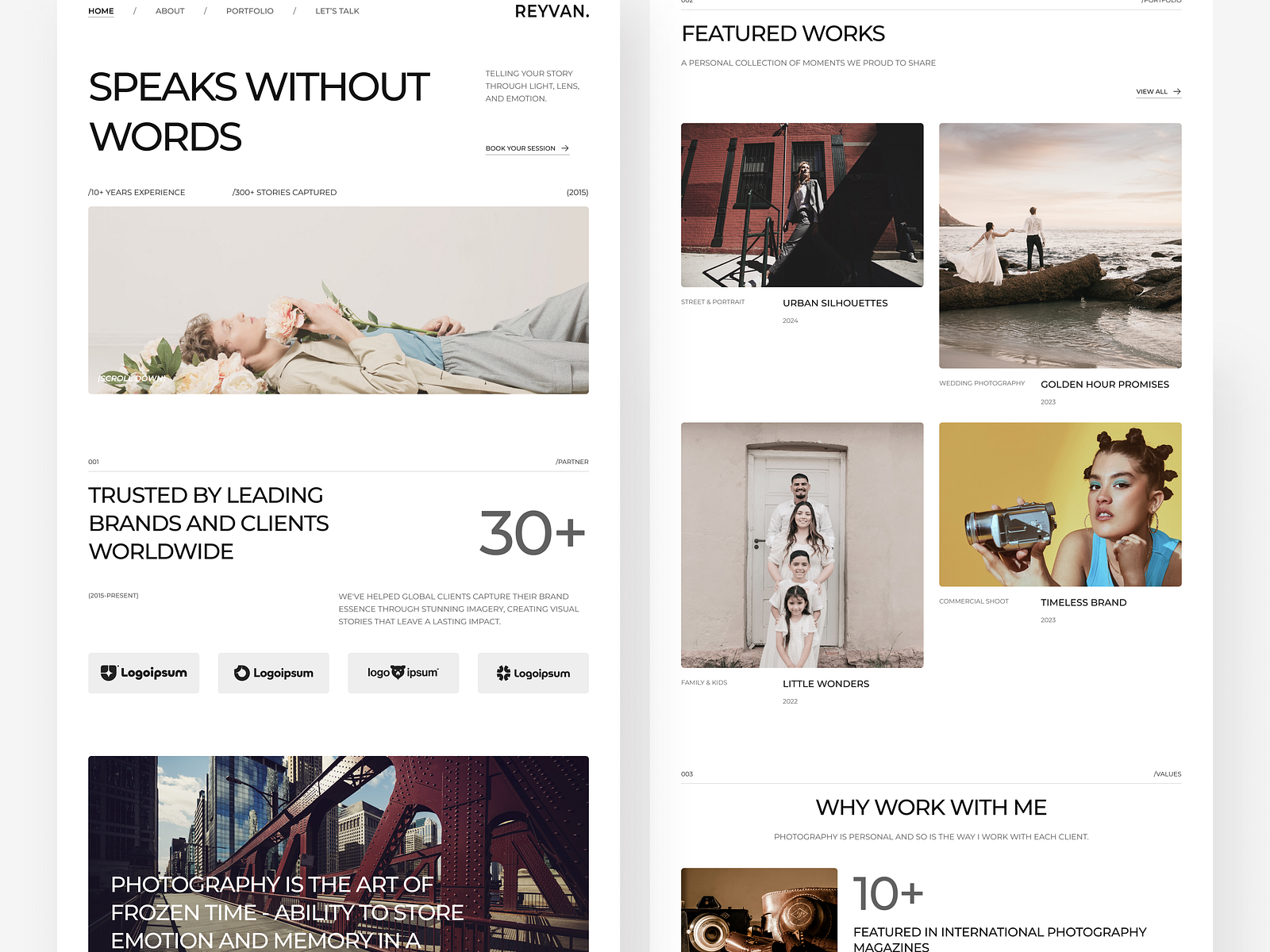 Reyvan Homepage– Photography Website UI Figma by Ahmad S. Afandi for ...