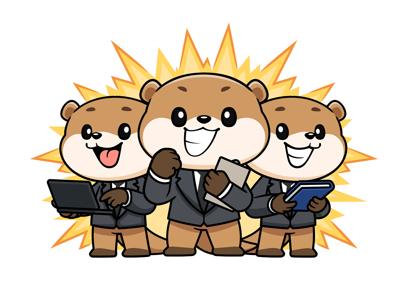 Otter Team Up by Gunggoo Illustrate on Dribbble