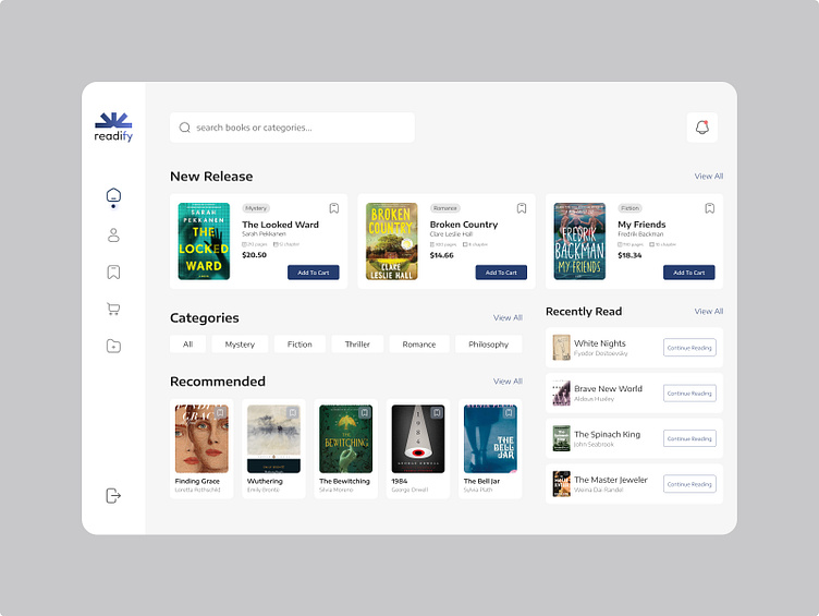Minimalist Bookshop Website Design by Maya Hadidi on Dribbble