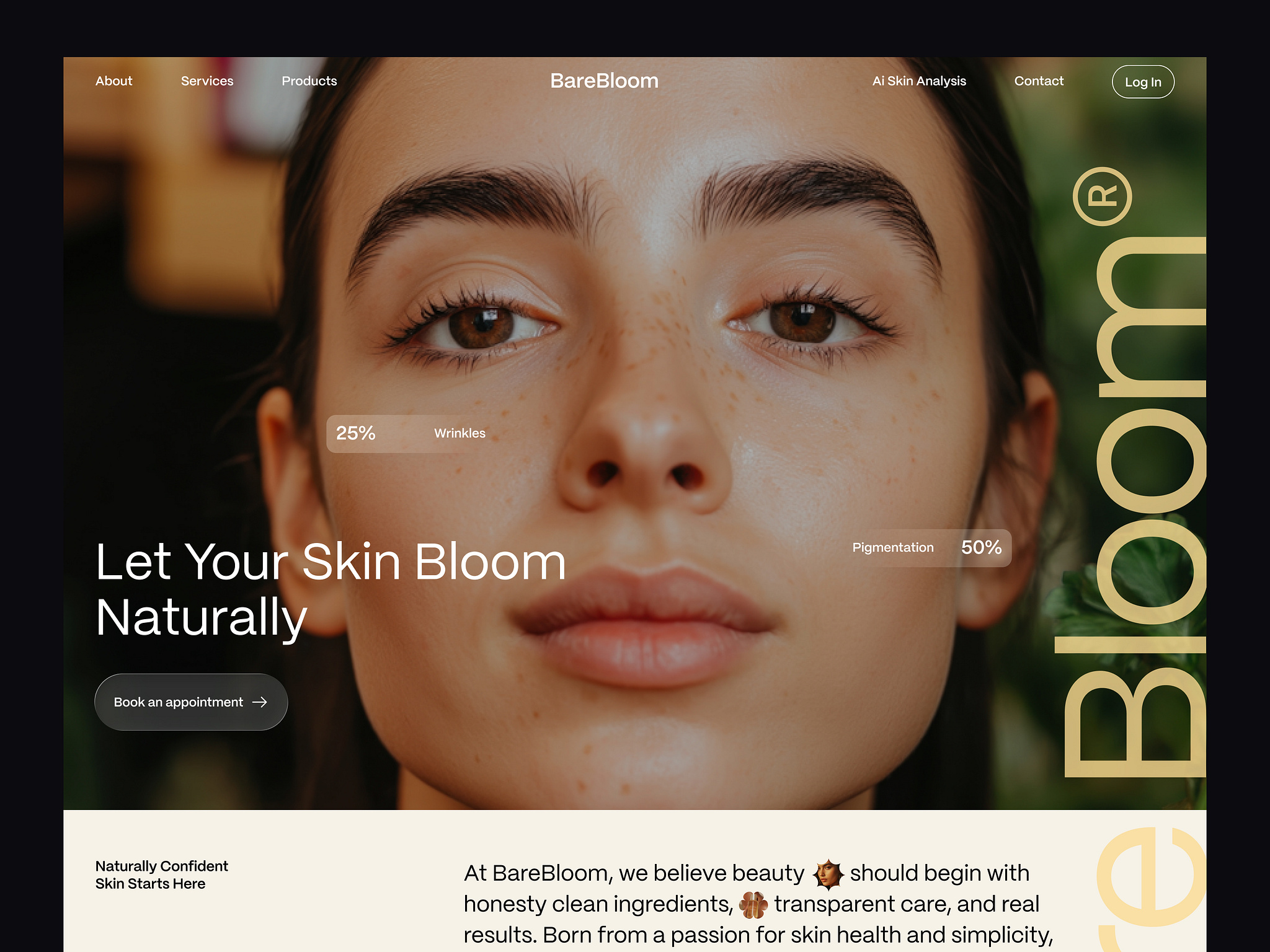 BareBloom – Skincare Website | Header Design Exploration by Subash Chandra for Seative Digital ...