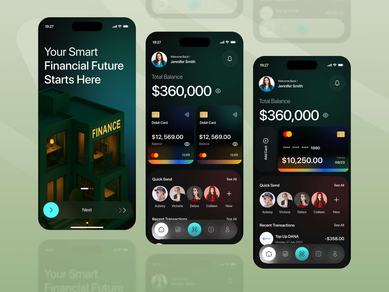 Finance mobile application ui design by Roohi Koohi on Dribbble