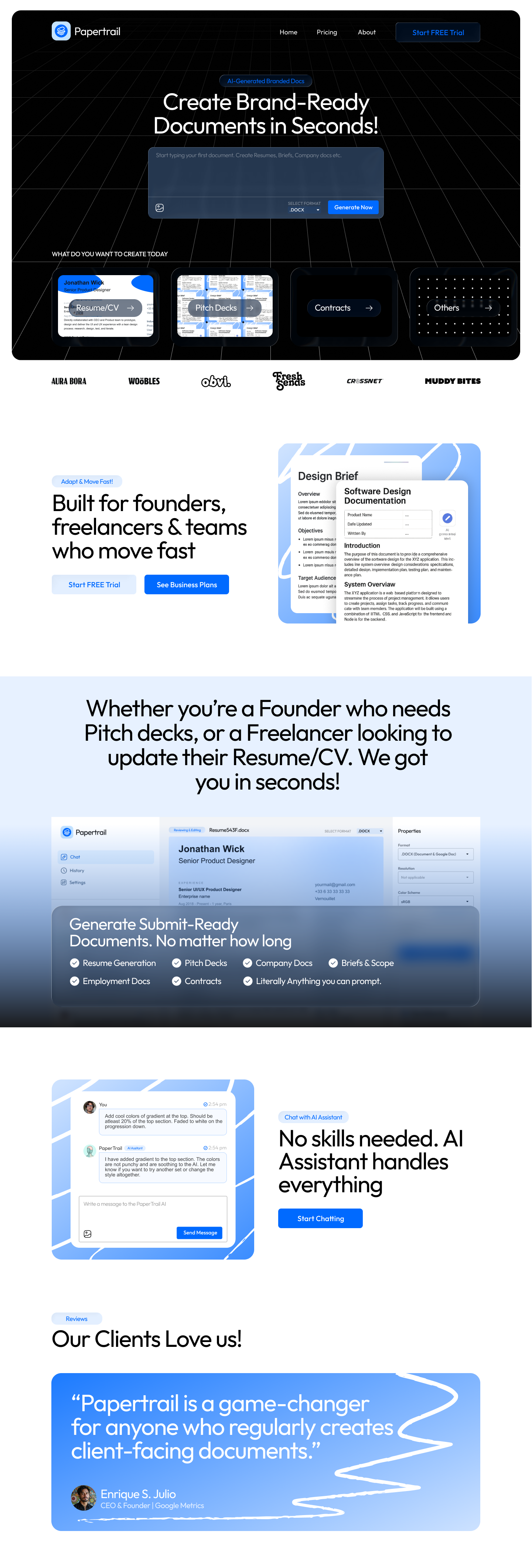 PaperTrail - Text to PDF SaaS Landing page by Kunvar Makkar on Dribbble