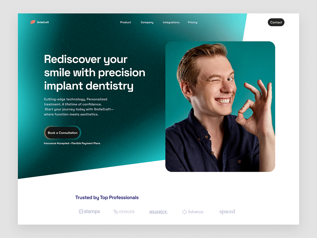 SmileCraft - Dentist Landing Page by DevDock on Dribbble