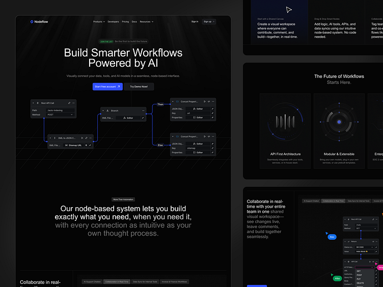 Nodeflow - AI Workflow Landing Page by Odama on Dribbble
