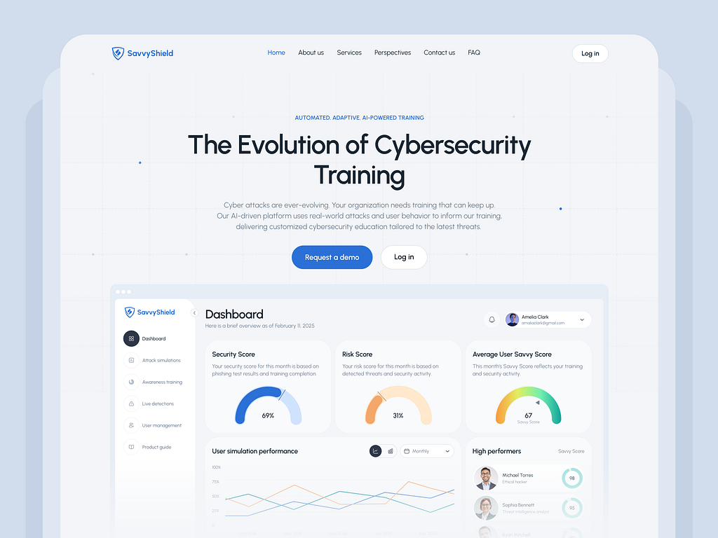 Cybersecurity Awareness Training Platform Website by Viktoriia for Zero ...