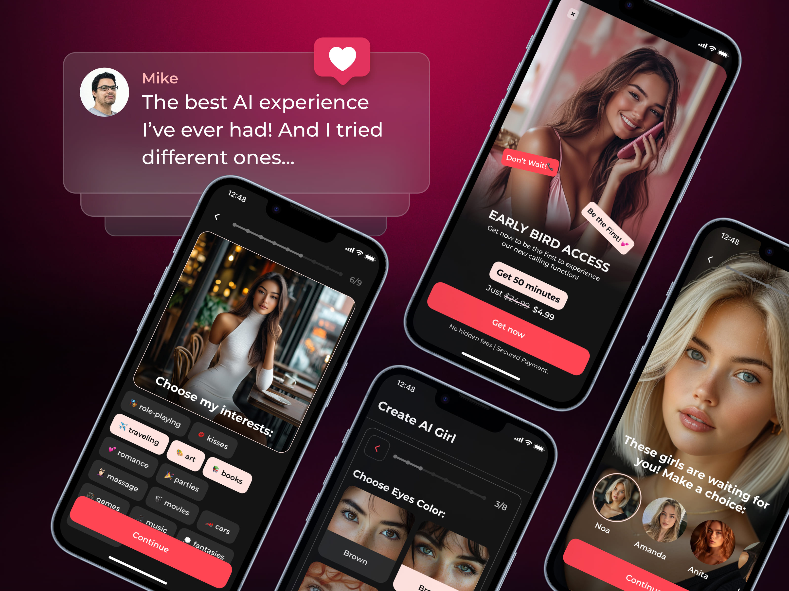 AI Girlfriend | AI App Design | AI Mobile App | Candy AI | Badoo by Elizaveta Akhmetova ...
