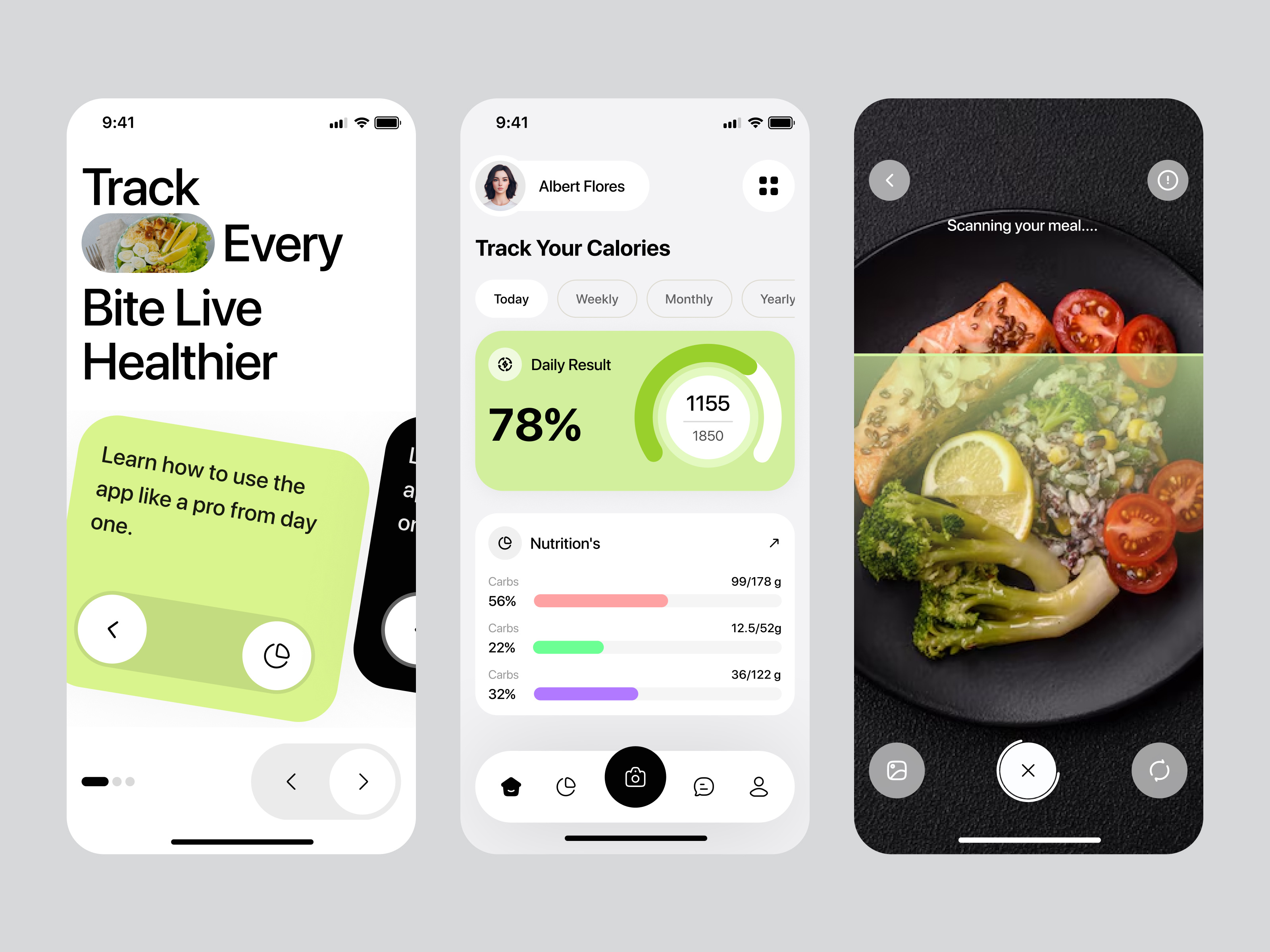 Food Calorie App Design by Naiem Islam on Dribbble