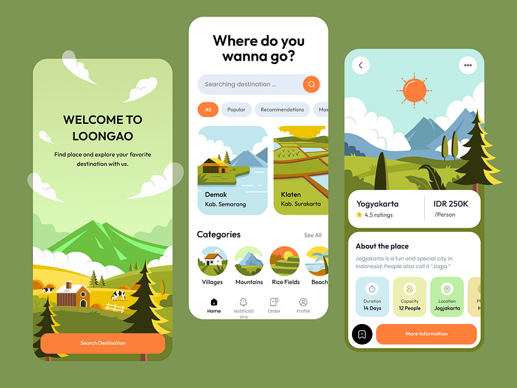 Travel App Design by Paperpillar on Dribbble