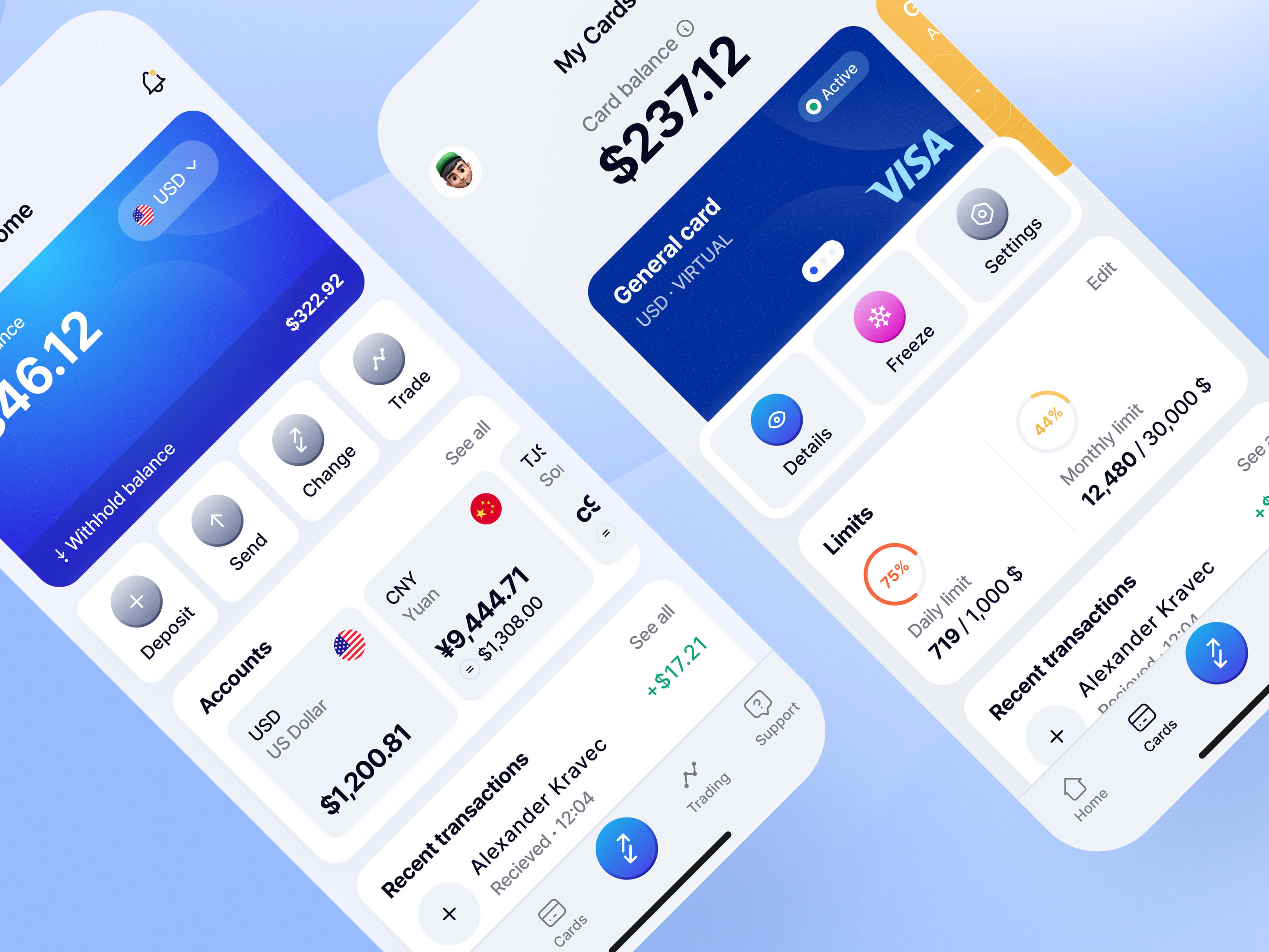 Fintech Mobile App | App Design | App Interface | Banking by Elizaveta Akhmetova - ByteTown on ...