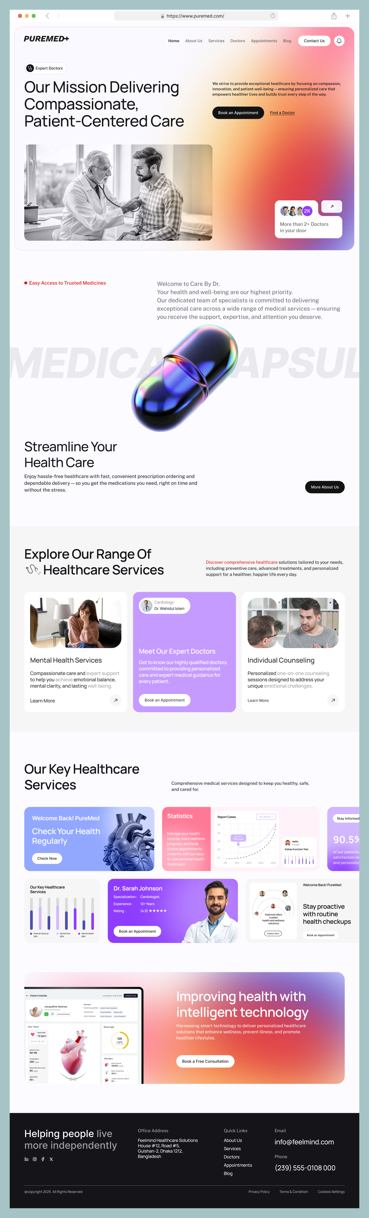 PureMed - Modern Healthcare Landing Page - Medical UI Design by Jabel ...