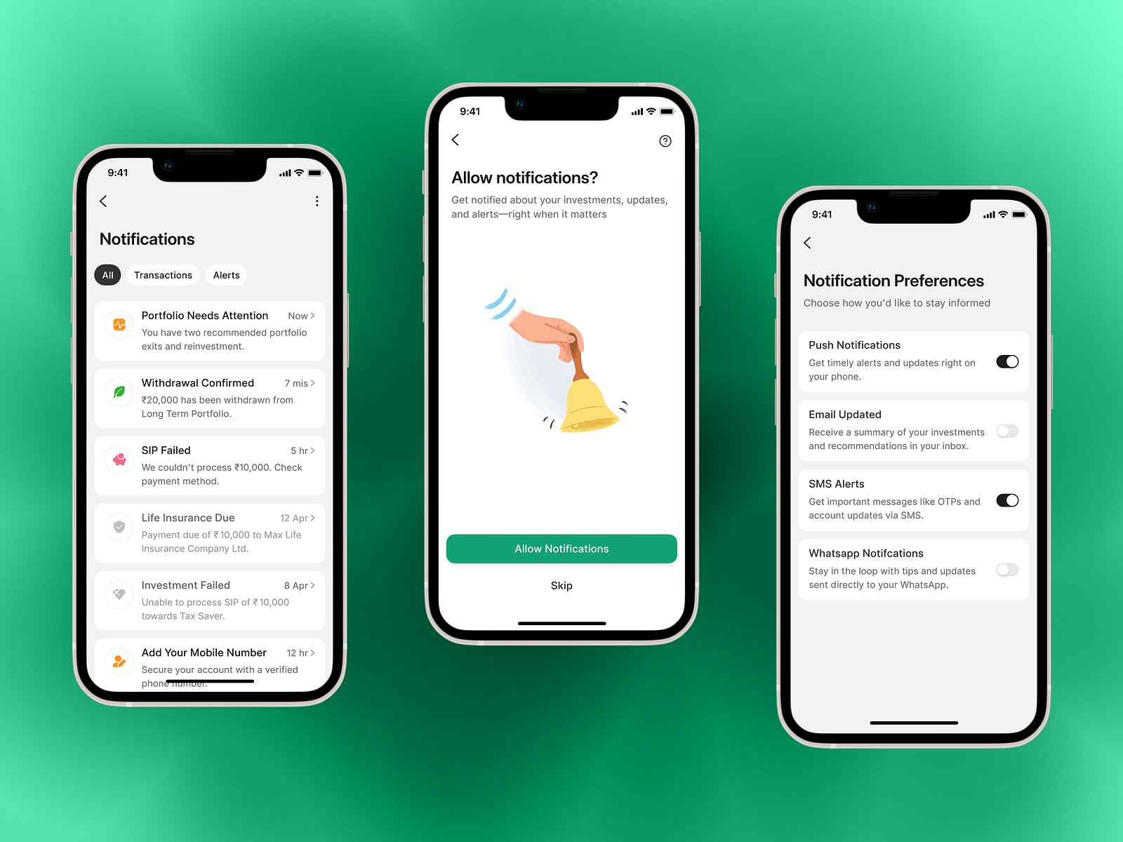 Notifications UI by Vinu Aakash on Dribbble