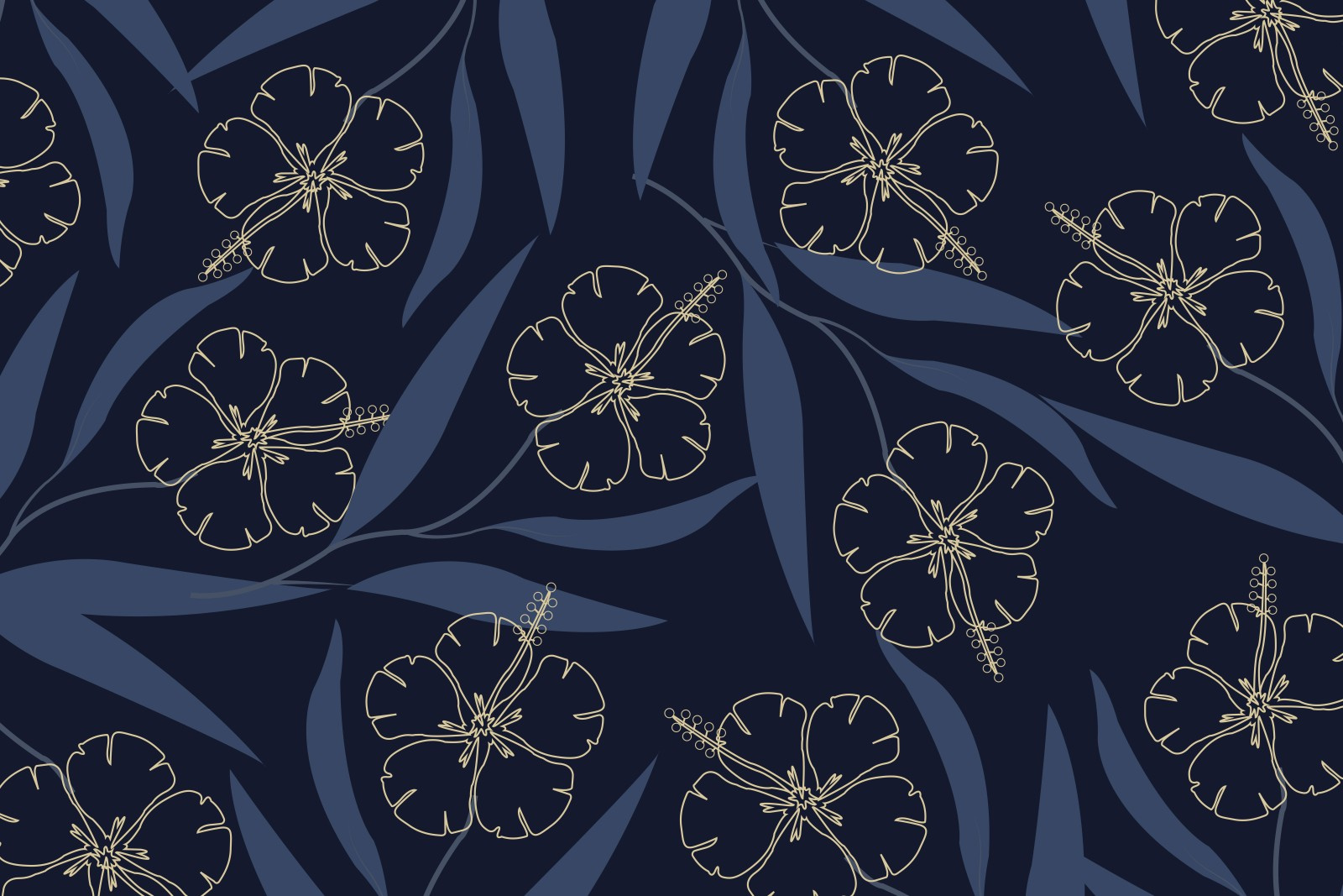 hibiscus flowers pattern by Rezaul Kabir on Dribbble