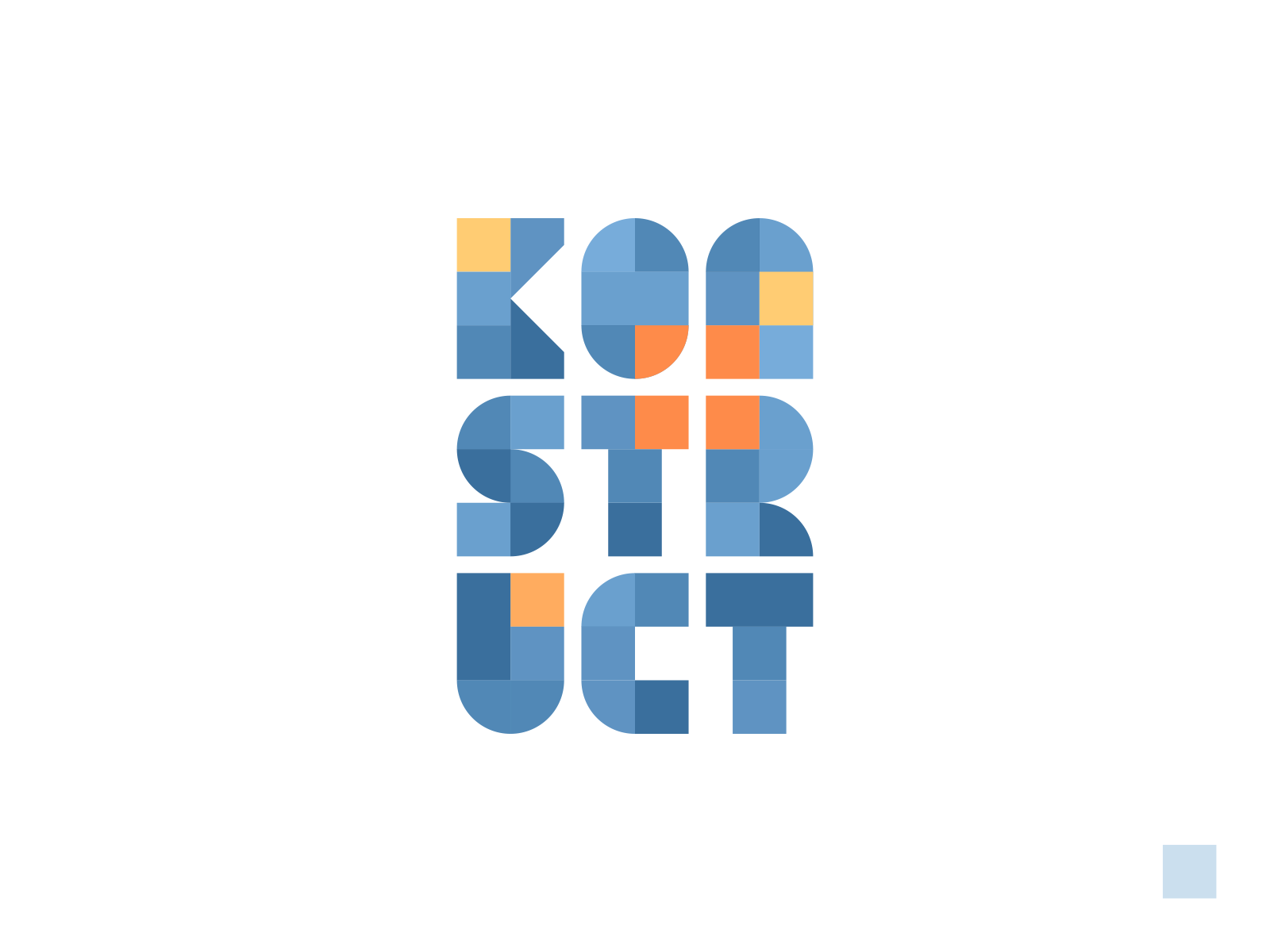 Konstruct digital marketing agency logo design: blocks & pixels by Alex ...