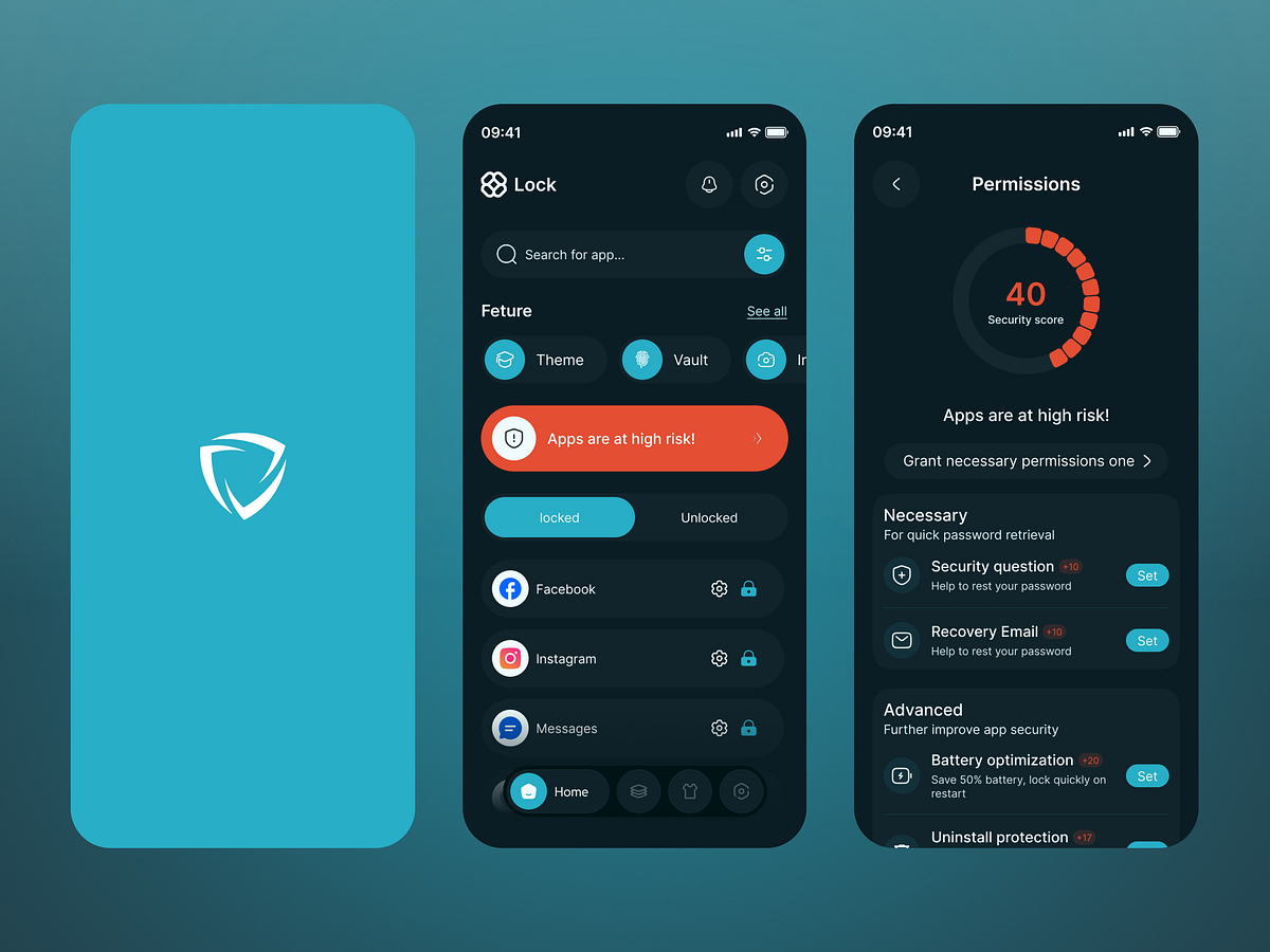 Mobile-App Lock UI by Sourav Biswas on Dribbble