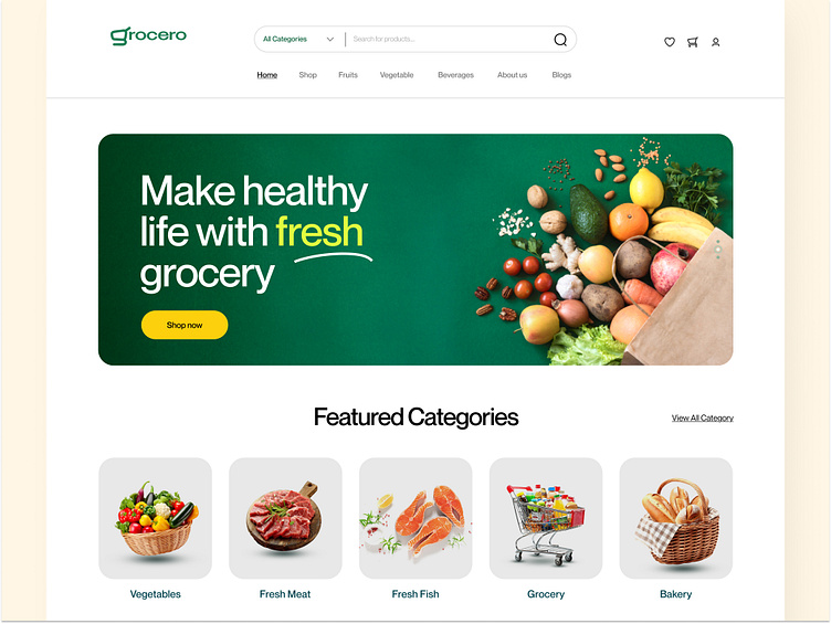 Grocery website design by Obayedul Islam on Dribbble