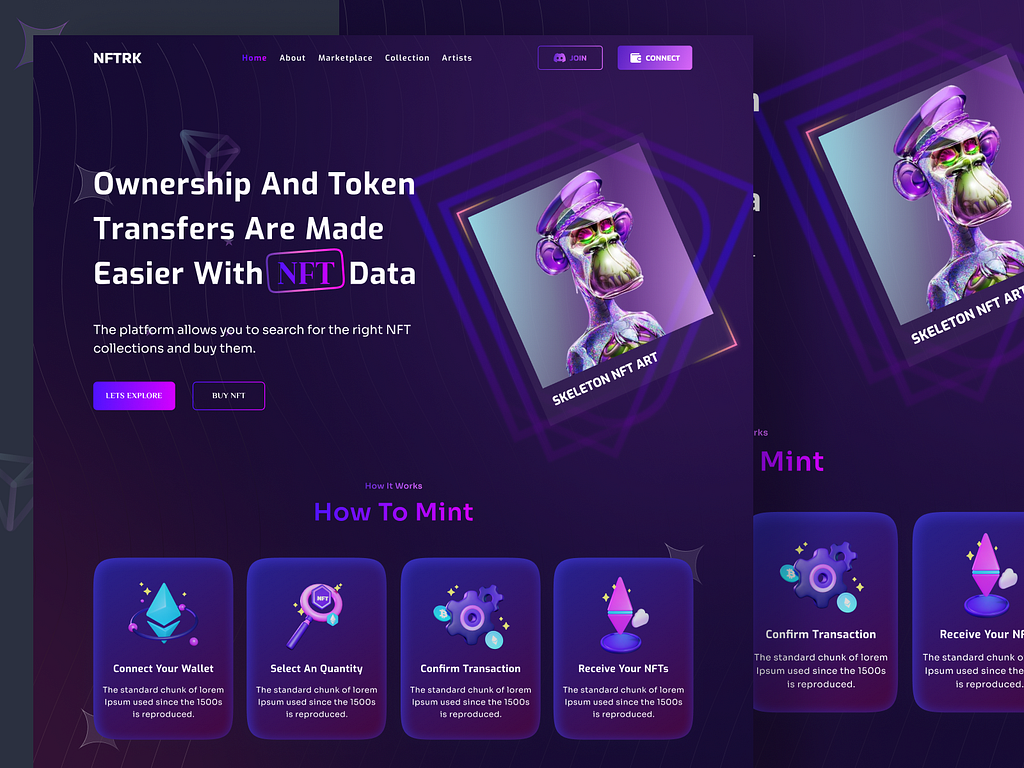 NFT Marketplace Landing Page by Rejaul Karim Babor _ on Dribbble