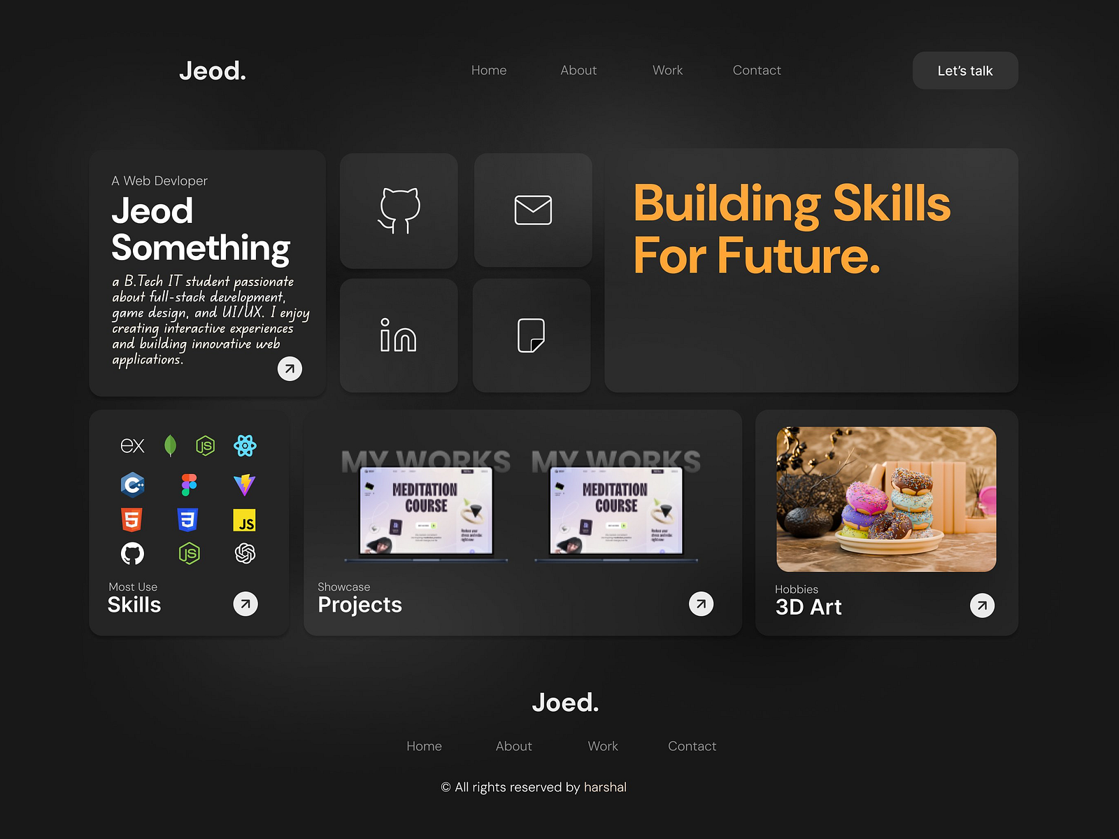 Portfolio Design for Dev's by harshal S on Dribbble