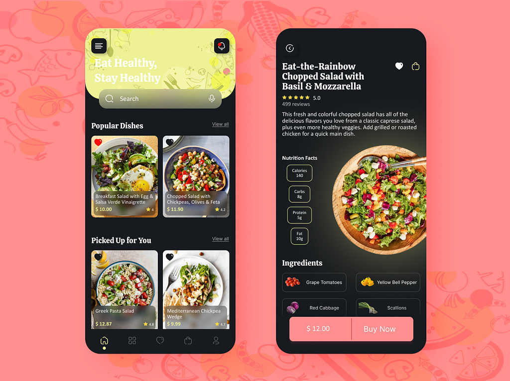 Healthy Food App- UI Concept by Aakriti on Dribbble