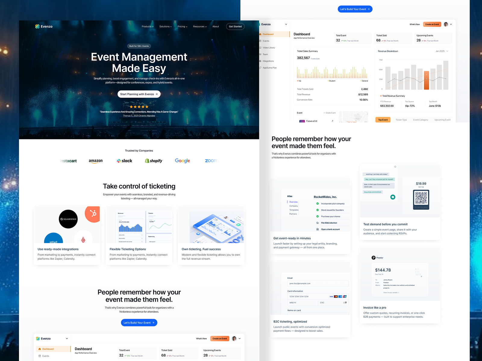 Event Management SaaS Landing Page UI/UX Design by Creative Axis | UX Rockstars on Dribbble