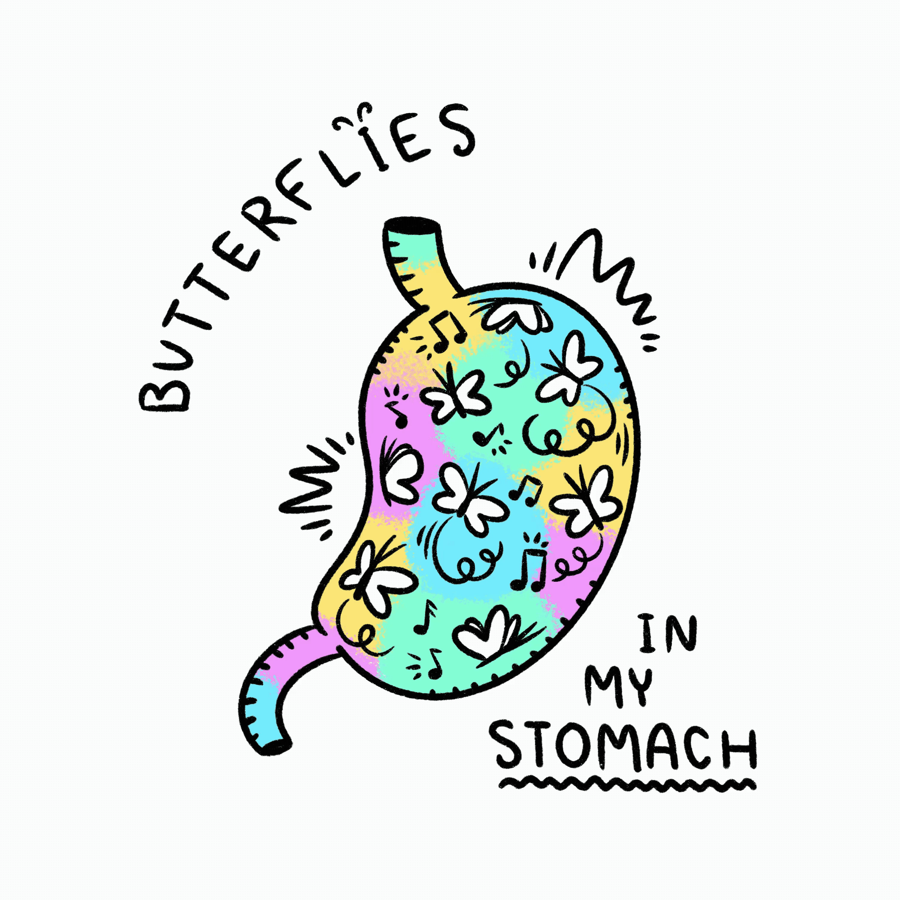 Butterflies in my stomach 🦋🍽️🎶 by Anastasia on Dribbble