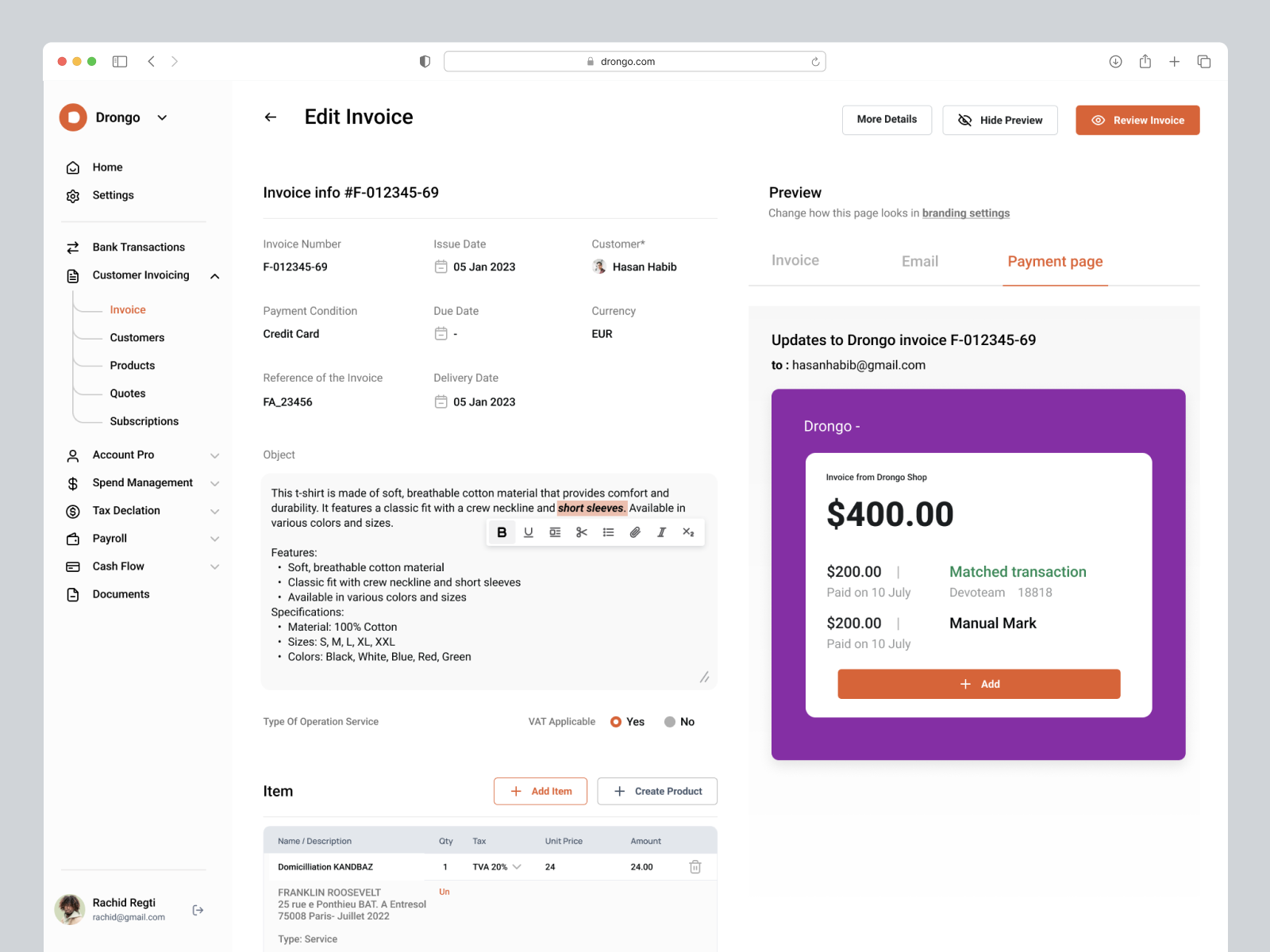 Invoice | Payment Page by Muhammad Salim on Dribbble
