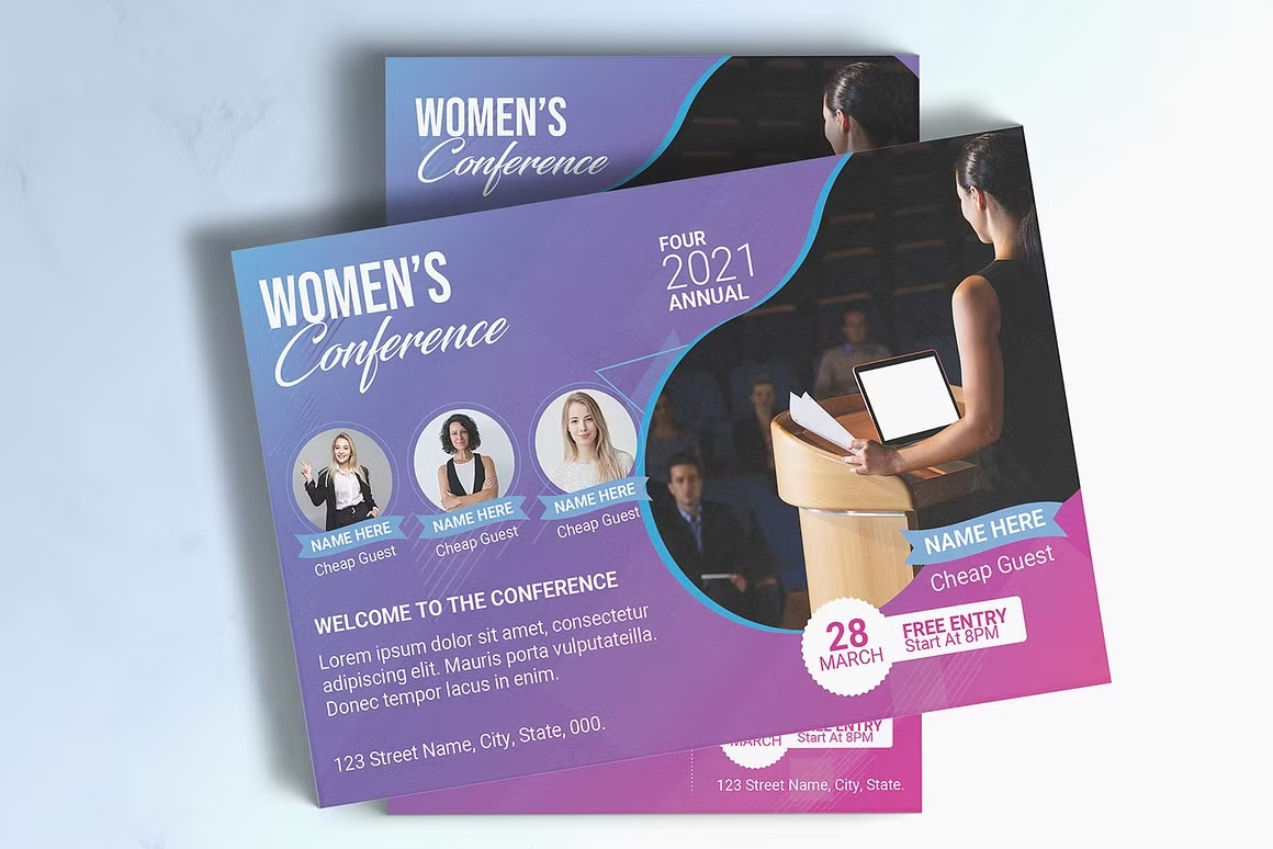 Women Conference Flyer by Mukhlasur Rahman on Dribbble