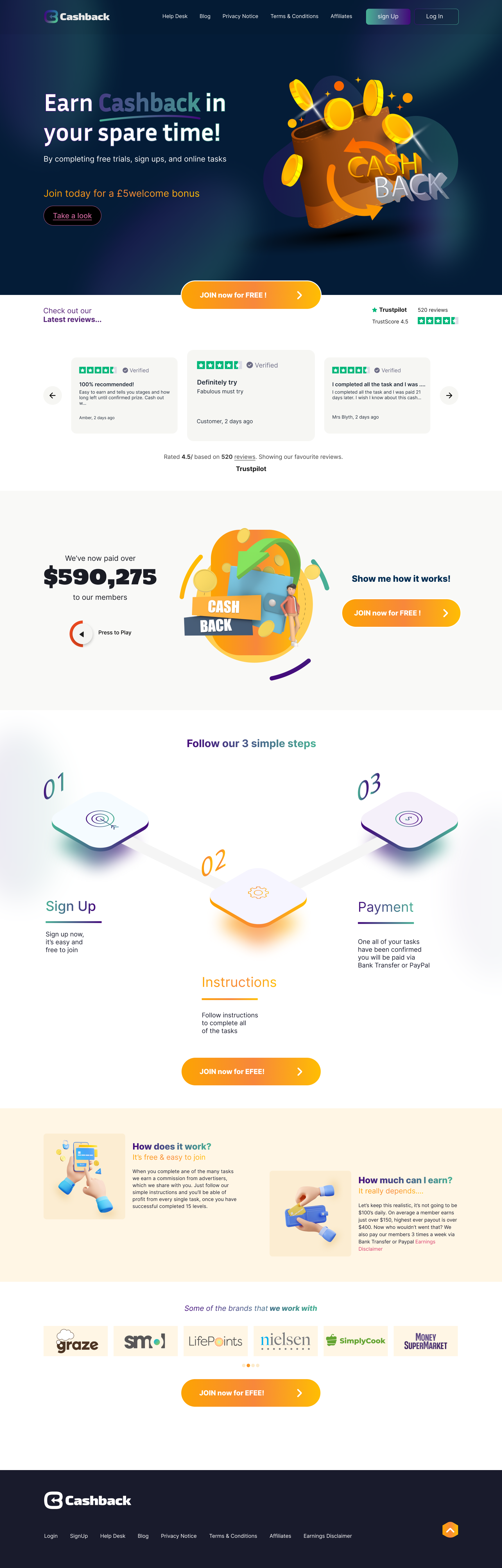 CashBack Reward Landing Page Design by syful islam Srabon on Dribbble