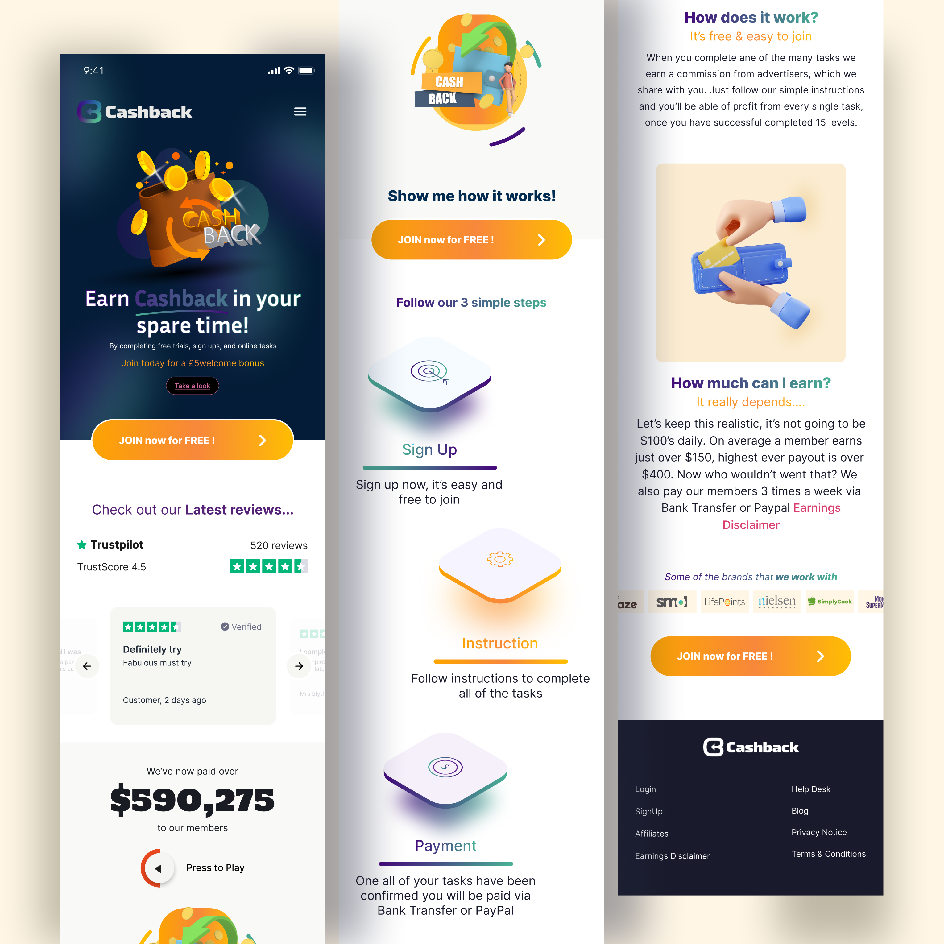 CashBack Reward Landing Page Design by syful islam Srabon on Dribbble