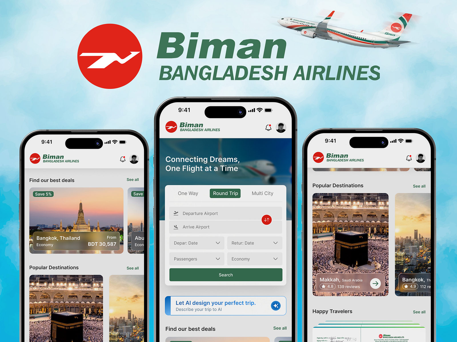 Biman Bangladesh | Apps UI UX Re-Design by Saif⚡ on Dribbble