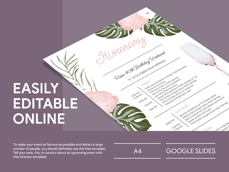 Event Itinerary Free Google Docs Template by Free Google Docs Templates ...