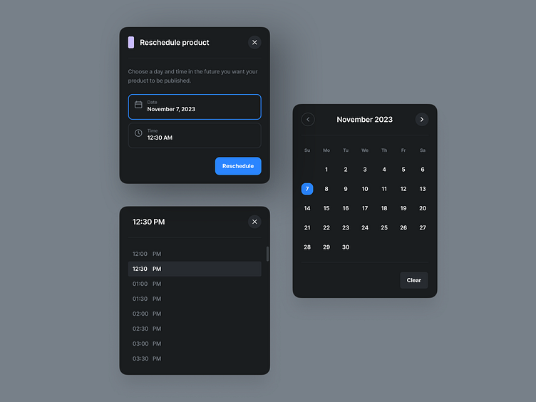 Core Dashboard Builder - Date, time picker by Tran Mau Tri Tam for UI8 on Dribbble