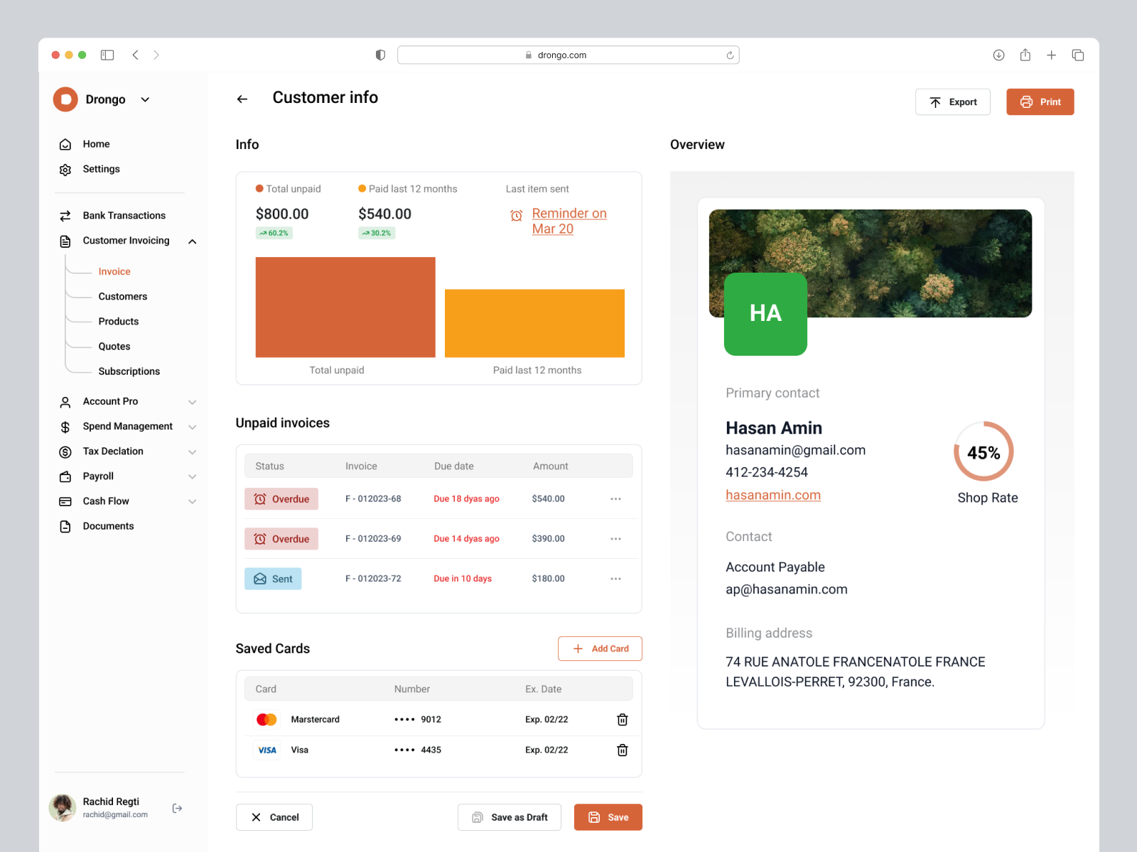 Customer info ui | SaaS, CRM by Muhammad Salim on Dribbble