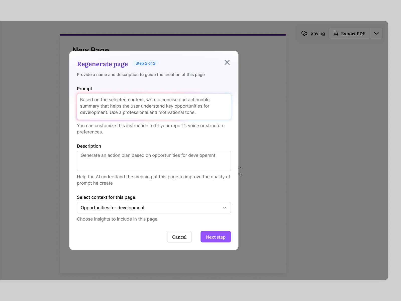 AI 360 Report generator - SaaS dashboard screens by Dawid Jankowski on ...