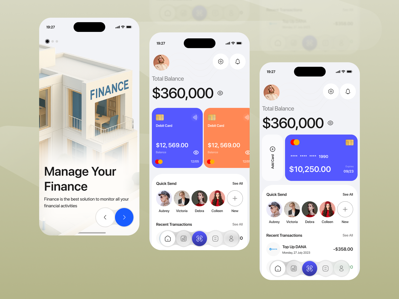 Finance mobile application ui design by Roohi Koohi on Dribbble