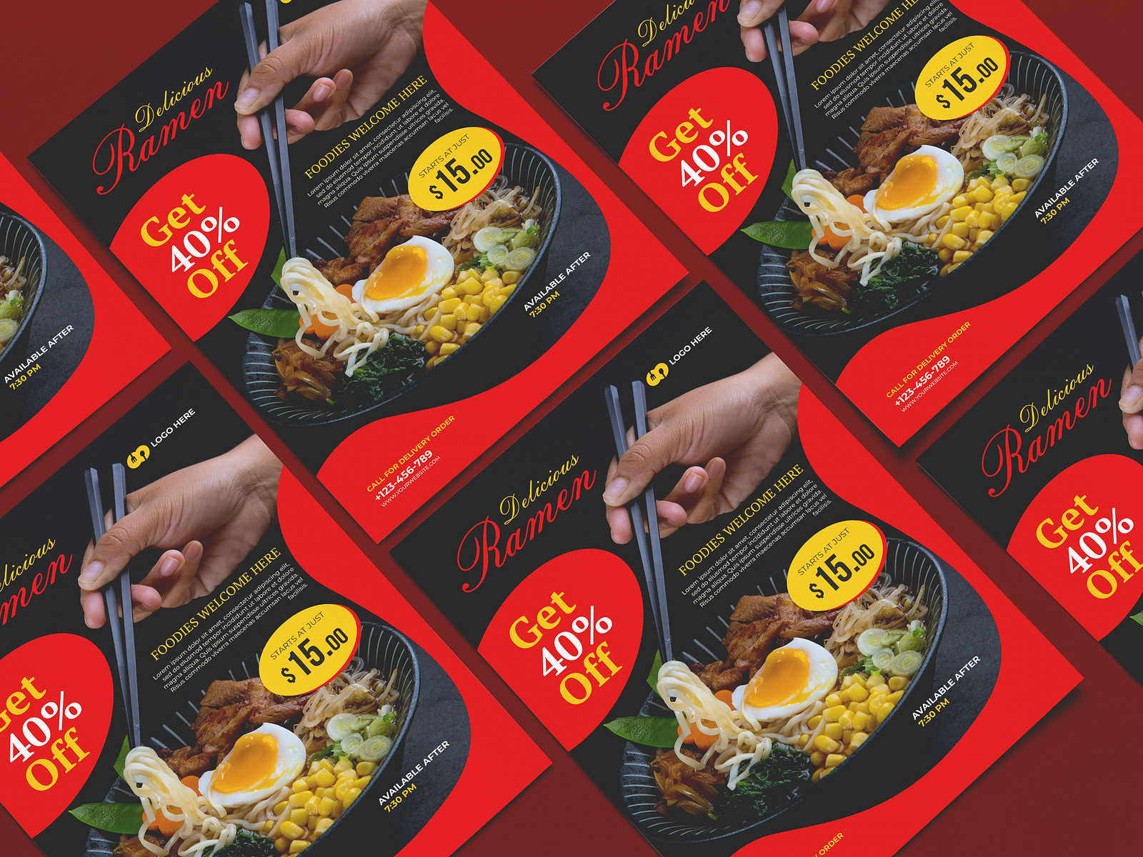 ramen restaurant flyer by andrianDC12 on Dribbble