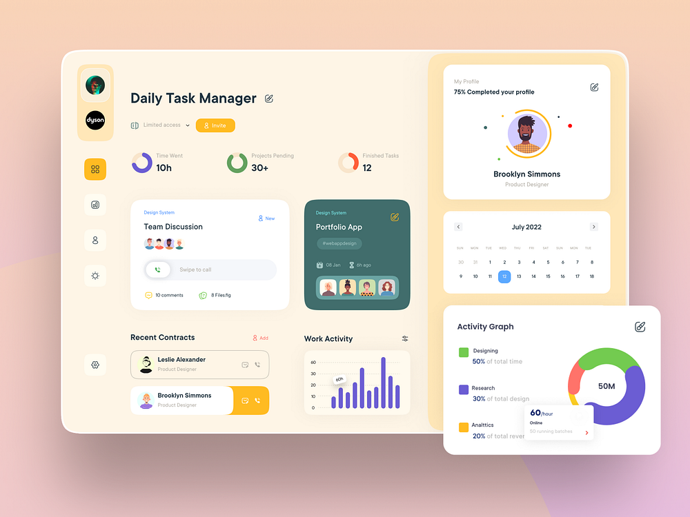 Task Management Dashboard designs, themes, templates and downloadable ...