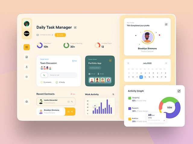 Task Management Dashboard designs, themes, templates and downloadable ...