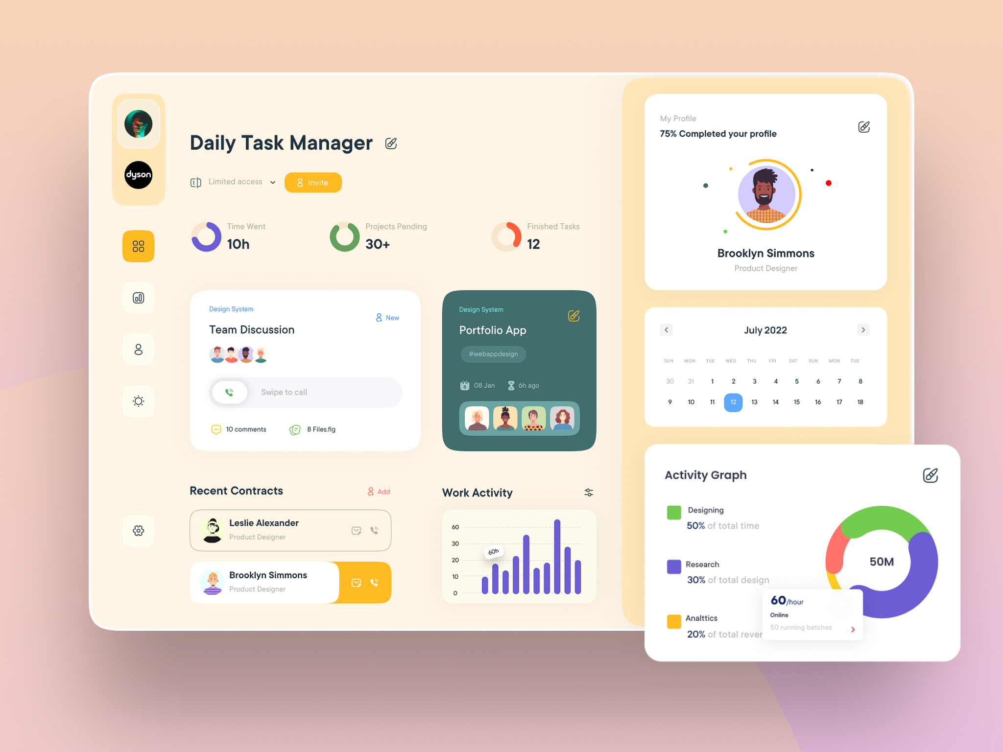 Task Management Dashboard by Dotpixel Agency on Dribbble