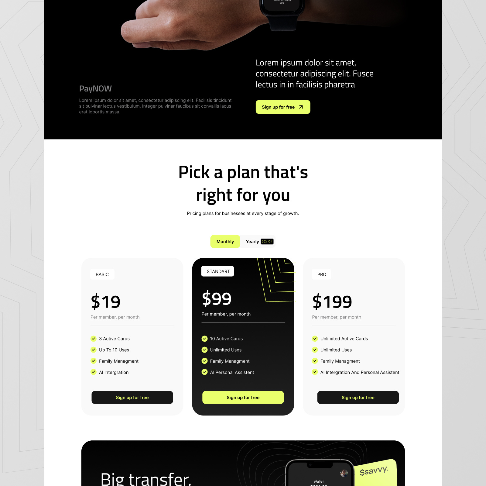 Savvy - Landing page by Over Sight on Dribbble