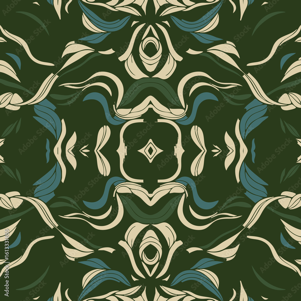 Elegant abstract seamless pattern with organic, floral shapes by Sameul ...