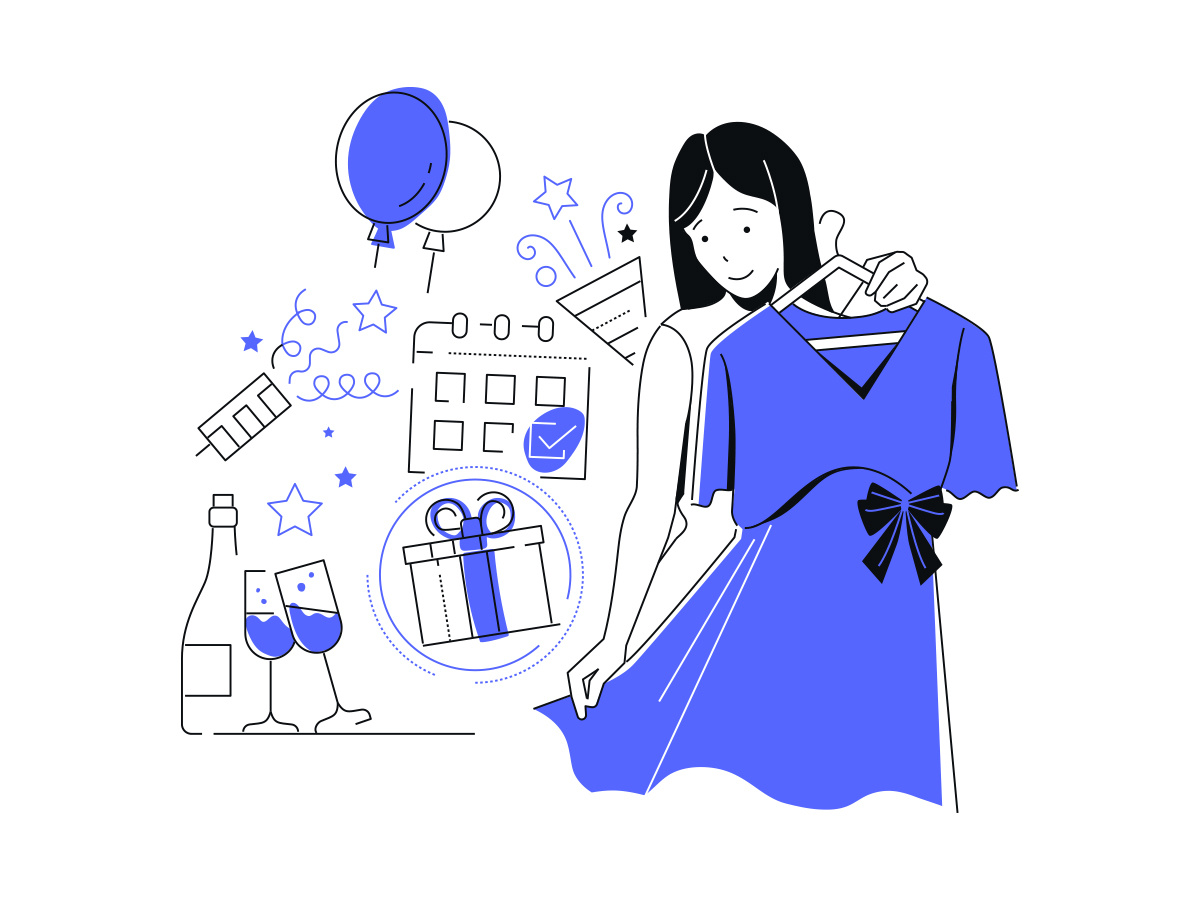 Party line design style illustration by Boyko on Dribbble
