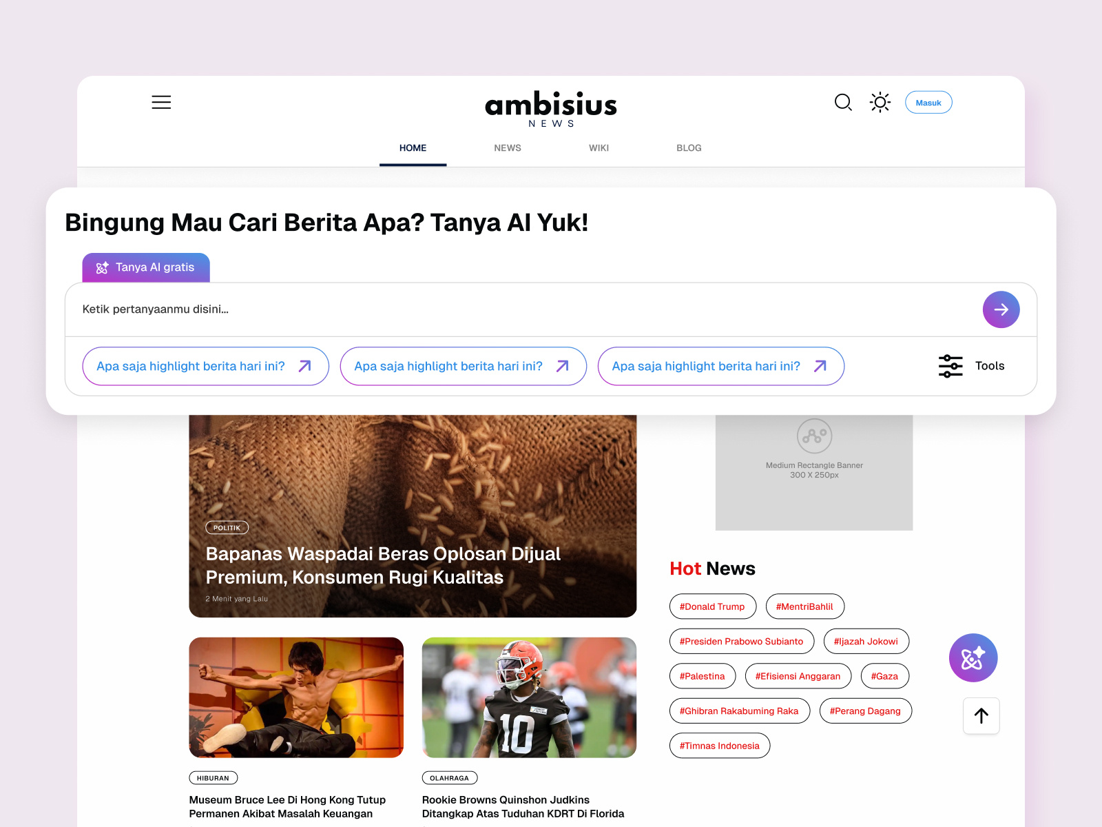 News Portal Website (Ambisius News) by Muhammad Wildan Syakir on Dribbble