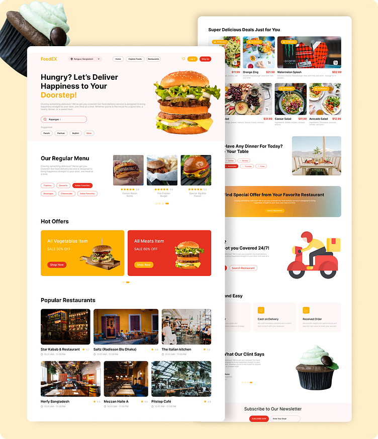 FoodEX – Food Delivery Web UI Design by Md. Fazle Rabbi on Dribbble