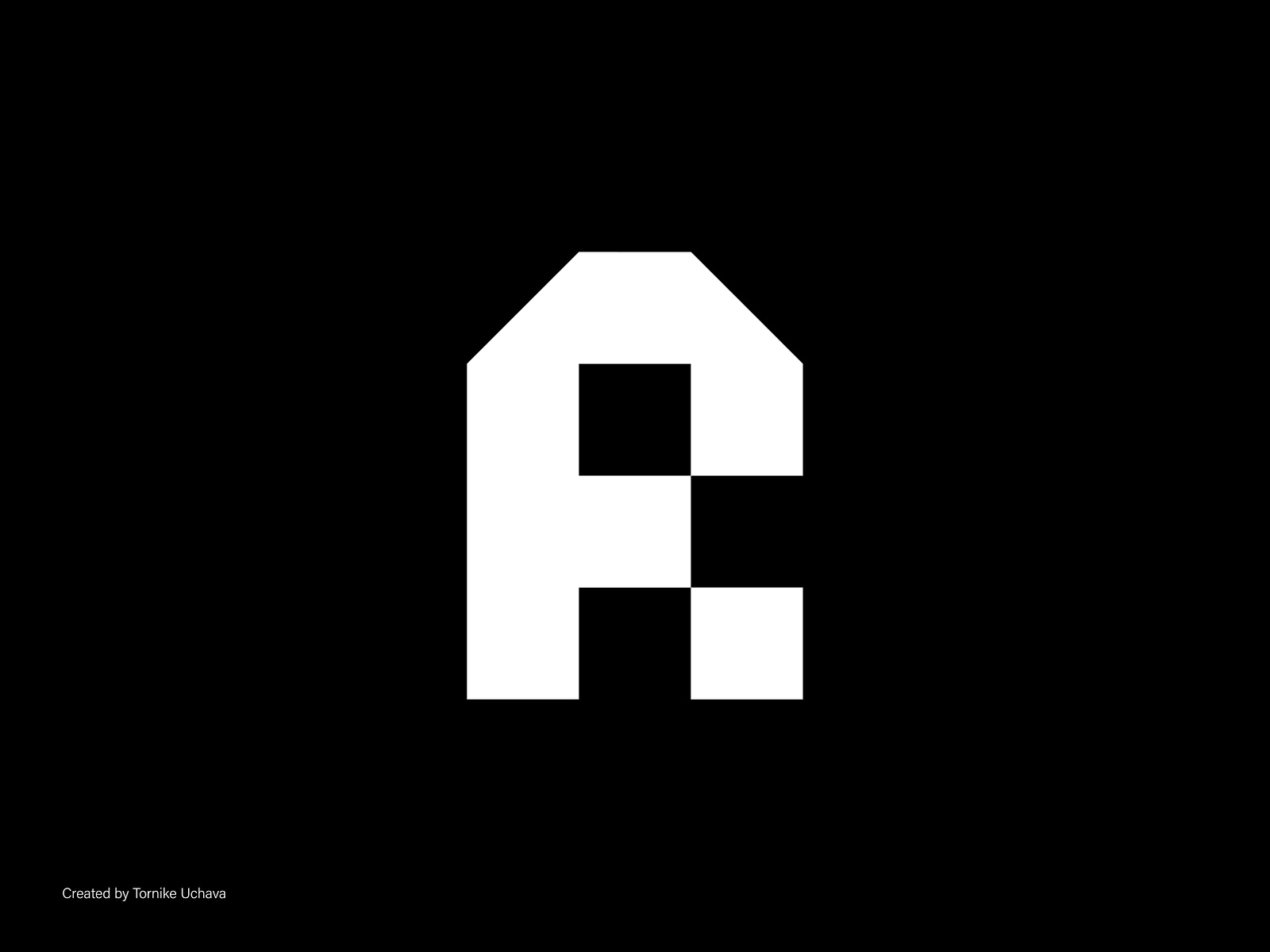 Pixel A Logo – Minimalist Geometric Letter A Design by Tornike Uchava ...