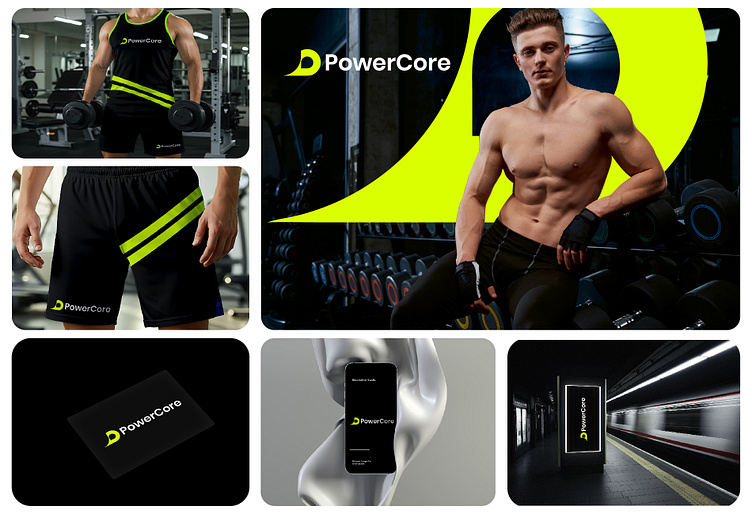 PowerCore Modern Fitness Gym Logo & Brand Identity by Md hashebul on ...