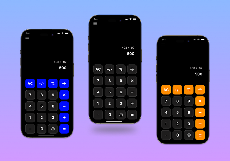 Calculator UI / App - Daily UI Challenge 4 by Bhavana on Dribbble